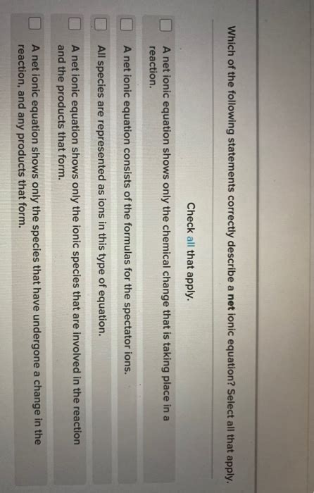 Solved Which Of The Following Statements Correctly Describe