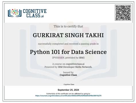 Gurkirat Singh On Linkedin Ibm Datascience Python Achievement