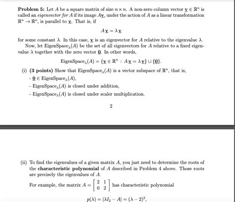 solved problem 5 let a be a square matrix of size nxn a