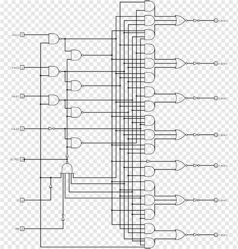 Binary Decoder Logic Gate Sirkuit Elektronik Layar Tujuh Segmen Dan