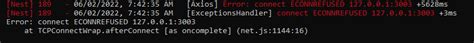node js sending request from nestjs local server to another express
