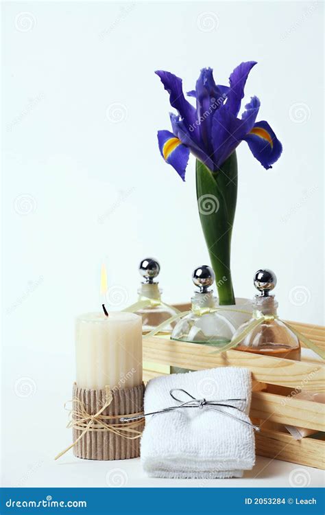 Beauty Treatment And Therapy Candle Oils Flower Towel Stock Images Image 2053284
