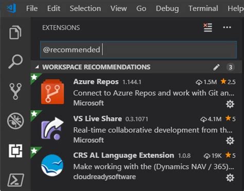 Visual Studio Code And Team Working Recommending Extensions Stefano Demiliani