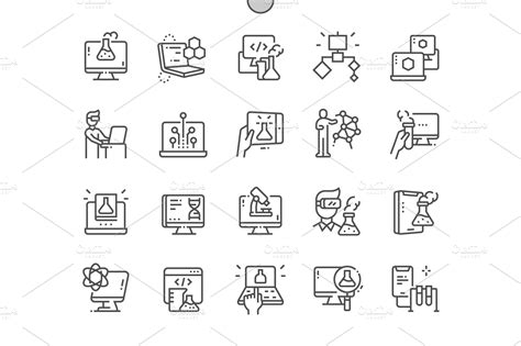 Computer Science Line Icons Outline Icons ~ Creative Market