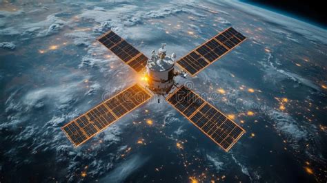 Satellite In Orbit Transmitting Telemetry Signals For Global Positioning And Tracking Systems