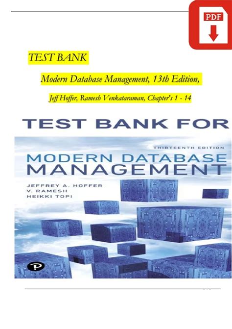 Modern Database Management 13th Edition Test Bank By Jeff Hoffer Ramesh Venkataraman Verified