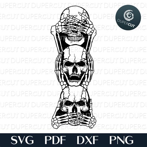 See No Evil Hear No Evil Speak No Evil Skulls