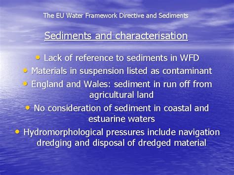 the eu water framework directive and sediments the