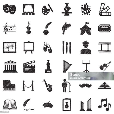 아트 아이콘 블랙 스크리블 디자인 벡터 일러스트레이션 가수에 대한 스톡 벡터 아트 및 기타 이미지 가수 건축 검은색