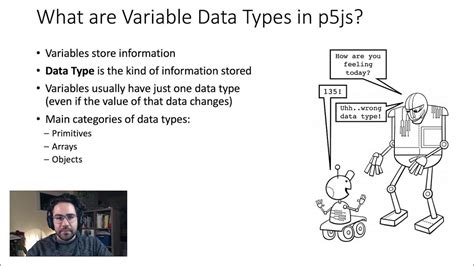 How To Use Data Types For Variables In P5js Youtube