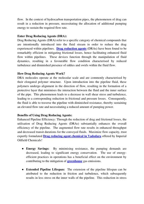 PPT How Drag Reducing Agent Chemicals Improve Pipeline Efficiency And Save Costs PowerPoint