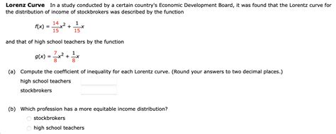 Solved Lorenz Curve In A Study Conducted By A Certain Chegg