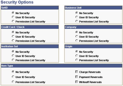 Setting Security Options