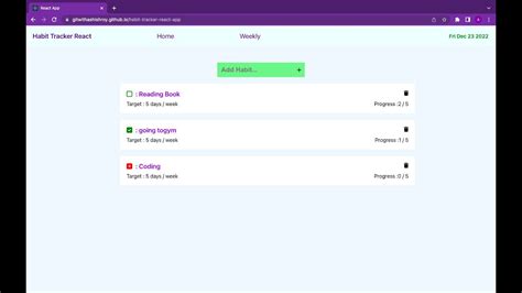 Habit Tracker React Youtube