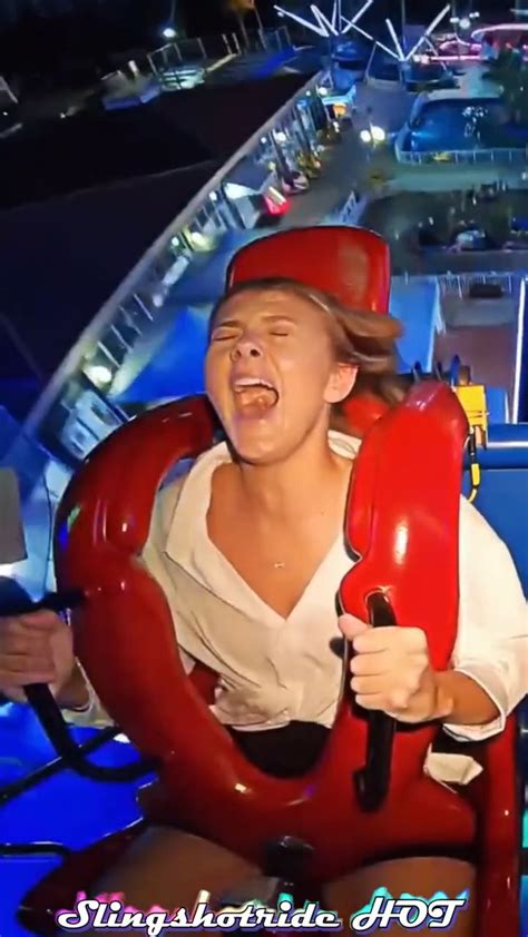 Omg Wait For End The Secret Is Out Slingshot Ride Girl Reaction