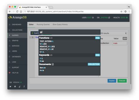 query view arangodb documentation