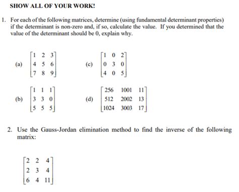 solved show all of your work 1 for each of the following