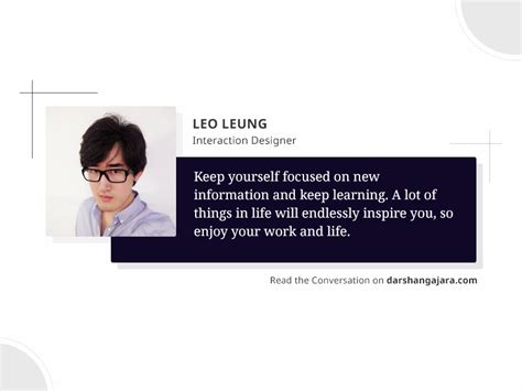 A Conversation With Leo Leung By Darshan Gajara On Dribbble