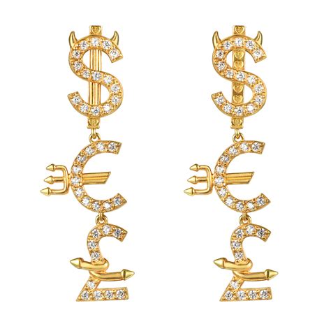 Серьги Choose Your Currency SEX earrings Gold купить онлайн по цене Интернет магазин