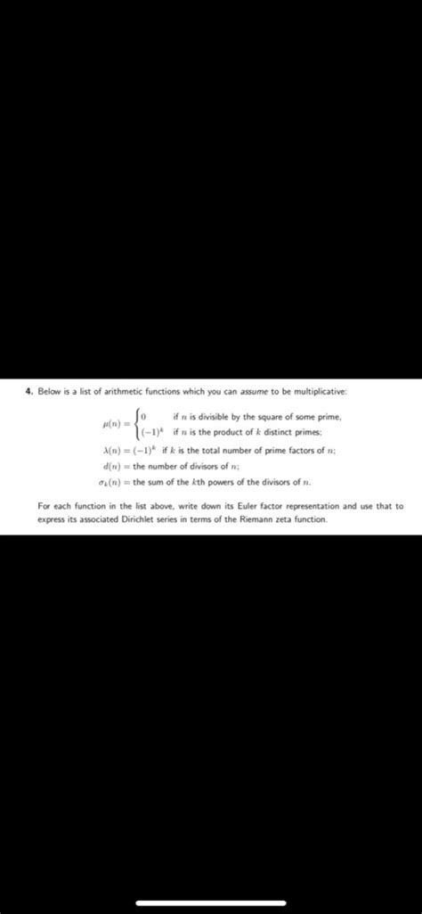 4 Below Is A List Of Arithmetic Functions Which You Can Assume To Be Mul