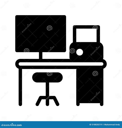Workdesk Solid Icon Workspace Symbols Icons Graphic Design Vector
