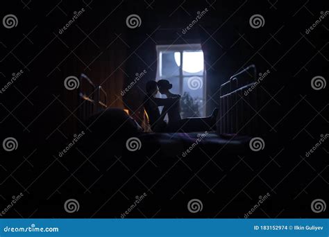 Beautiful Passionate Young Couple Lying On Bed And Having Sex Sensual