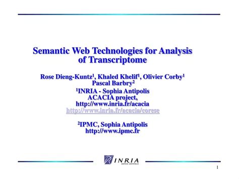 Ppt Leveraging Semantic Web Technologies For Transcriptome Analysis