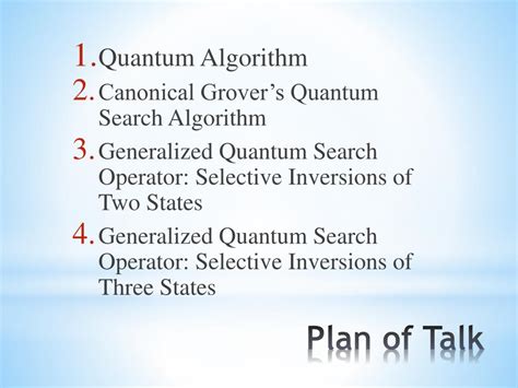 Ppt Generalization Of Quantum Search Algorithm Powerpoint