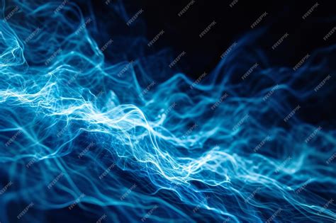 Premium Photo Electricity Flowing In Smooth Blue Abstract Wave
