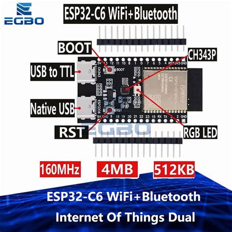 Placa De Desarrollo Dual Tipo C Wifi Bluetooth Esp32esp32 C6 Esp32 C6 Devkit C N16r8 In