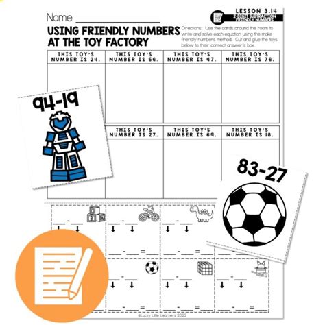 Lucky To Learn Math 2 Digit Subtraction With Friendly Numbers Lesson 314 Independent