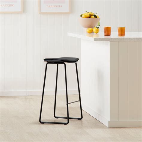 Life Interiors Buy Hendrix Bar Stool Black Black Leather