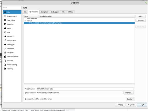 Qt Creator To Use Desktop Kit Get Error With “application Finished