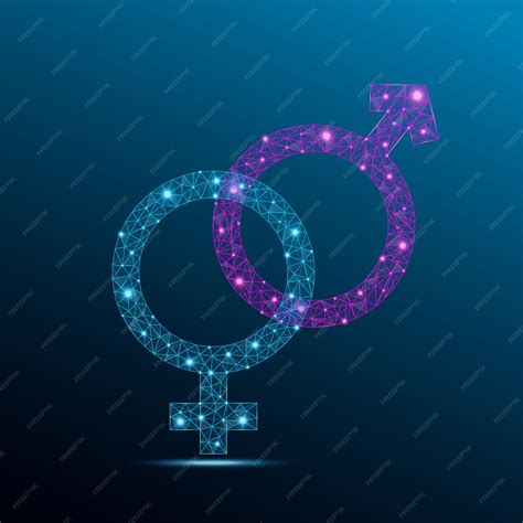 Premium Vector Low Poly Sexual Male And Female Icon Vector With Futuristic Concept Gender