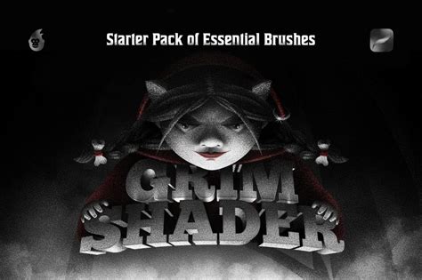 复古颗粒噪点谷砂砾纹理数字绘画procreate笔刷画笔设计素材 Grim Shader Procreate Brushes