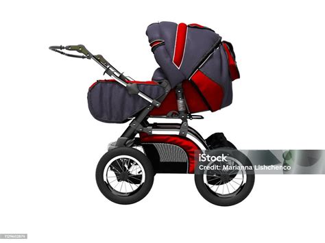 레드 아이 대 한 모든 시즌 유모차 악센트 주머니 흰색 배경에서 3d 렌더링와 그림자 가족에 대한 스톡 사진 및 기타 이미지 가족 디자인 디지털 생성 이미지 Istock