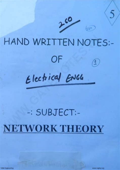Handwritten Notes On Network Theory GATE NOTES ELECTRONICS AND COMMUNICATION ENGINEERING