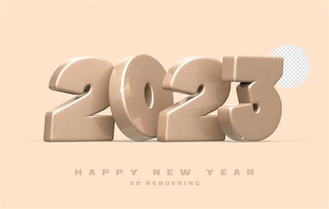 Premium Psd Number 2023 New Year 3d Render