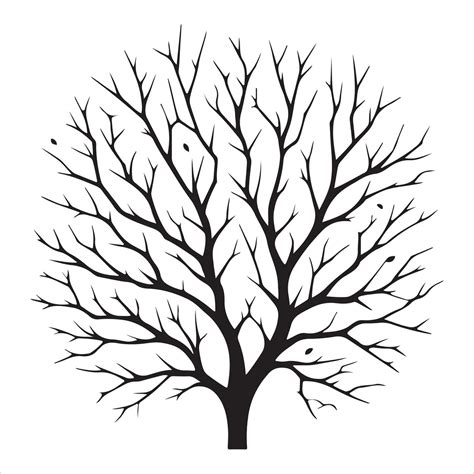 Minimal Autumn Naked Tree Vector Silhouette 36286026 Vector Art At Vecteezy