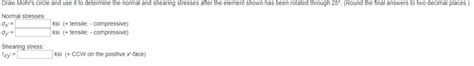 solved solve the following problems using mohr s circle
