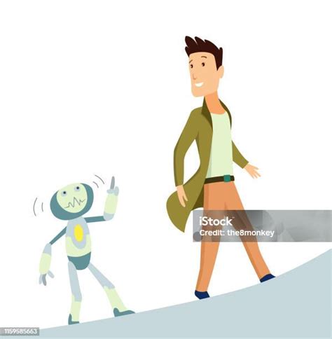 인간과 로봇 인공 지능과의 상호 작용의 개념 벡터 일러스트레이션 개념에 대한 스톡 벡터 아트 및 기타 이미지 개념 경영자 경쟁 Istock