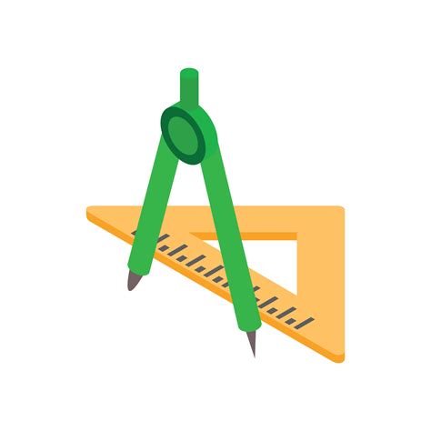 Compass And Triangular Ruler Icon 14152141 Vector Art At Vecteezy