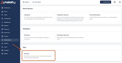 User Record Notification Astalty Guide