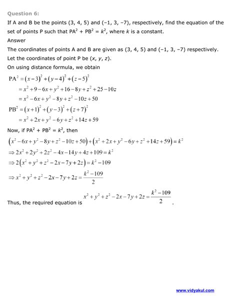 Class 11th Math Three Dimensional Geometry Ncert Solution Cbse 2023