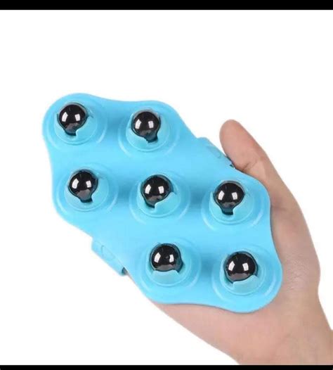 Plastic Sky Blue Dynwave 7 Ball Palm Shaped Lymphatic Hand Held