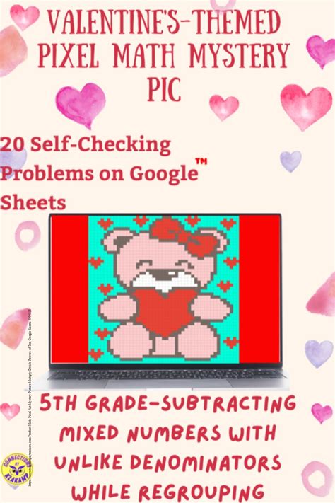 Digital Math Pixel Art Mystery Picture Valentine S Day Activities Word