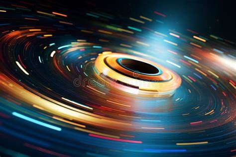 abstract colorful spinning surface in motion blur background stock