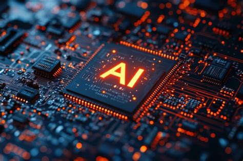 Ai Microchip With Glowing Circuits On Motherboard Premium Ai Ai Microchip With Glowing Circuits On Motherboard Premium Ai