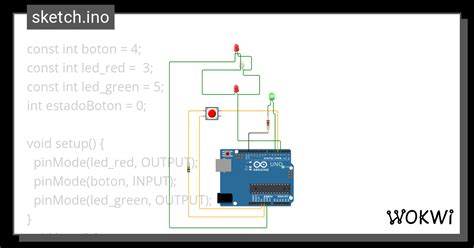 LED CON PULSADOR Wokwi ESP32 STM32 Arduino Simulator