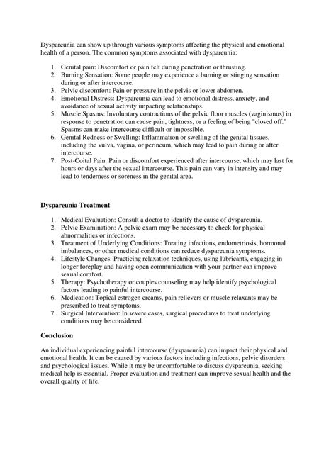 Ppt Painful Intercourse Dyspareunia Causes Symptoms And